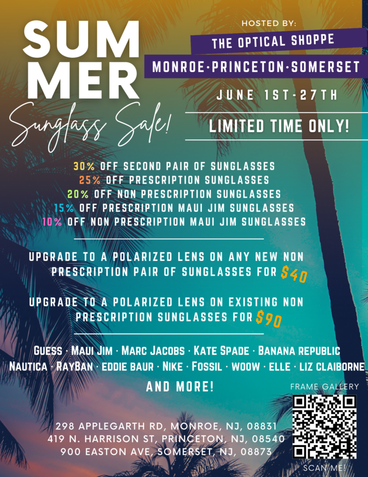 Optical Shoppes celebrating National Sunglasses Day | The Princeton Eye ...